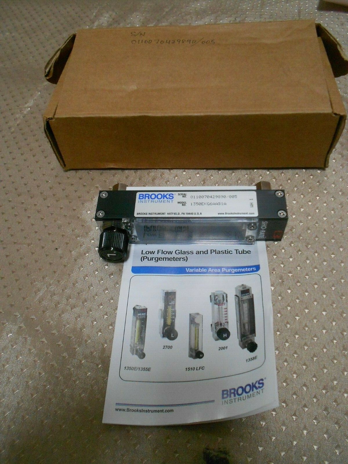 New Brooks Instrument Sho Rate Flow Meter Purgemeter 1350EKG6AAB1A ...