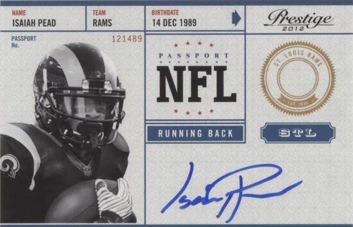 2012 Playoff Prestige - Nfl Passport Isaiah Pead #19 Signatures (AU, RC ...