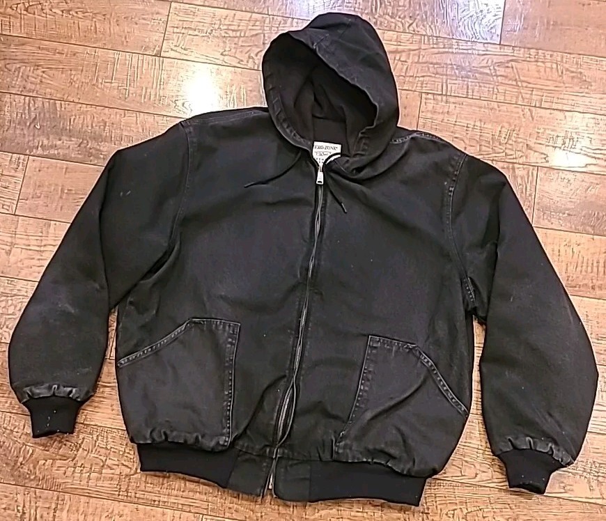 Walls Zero Zone Mens Black Duck Cavas Jacket Hooded 2XLT Workwear | eBay