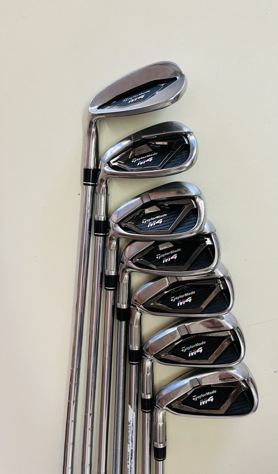 LH TaylorMade M4 Iron Set 5-PW +AW KBS Max Regular Flex 85g Graphite ...