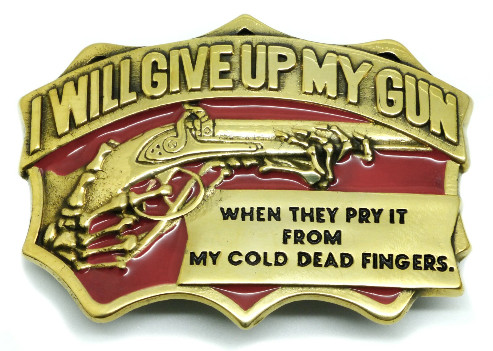 2nd Amendment Belt Buckle USA American Patriotic Brass Authentic Baron ...