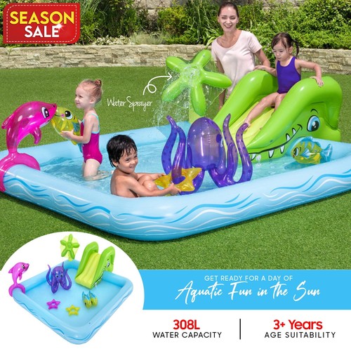 Aquarium Splash Pool Water Slide Inflatable Kids Play Centre Outdoor ...