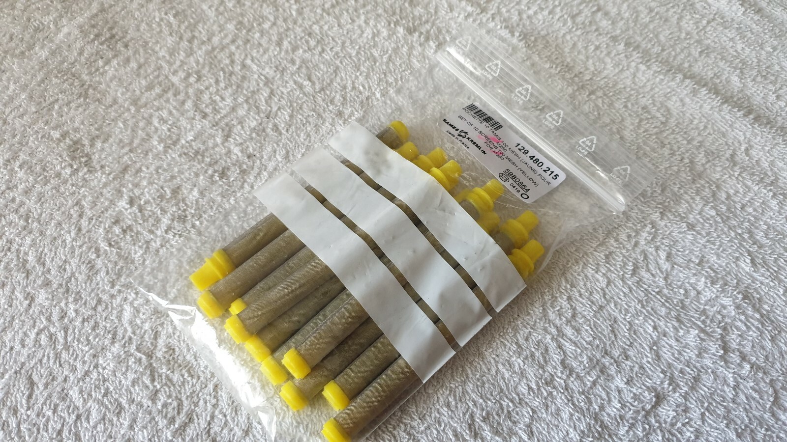 Sames Kremlin 100 MESH (150 µm) handle filter Yellow 129.480.215 (Pack ...