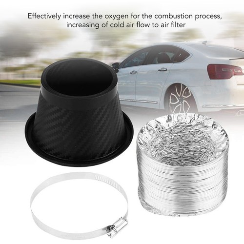 √ Turbo Air Intake Pipe Funnel Kit Rubber Carbon Fiber Pattern For Most ...