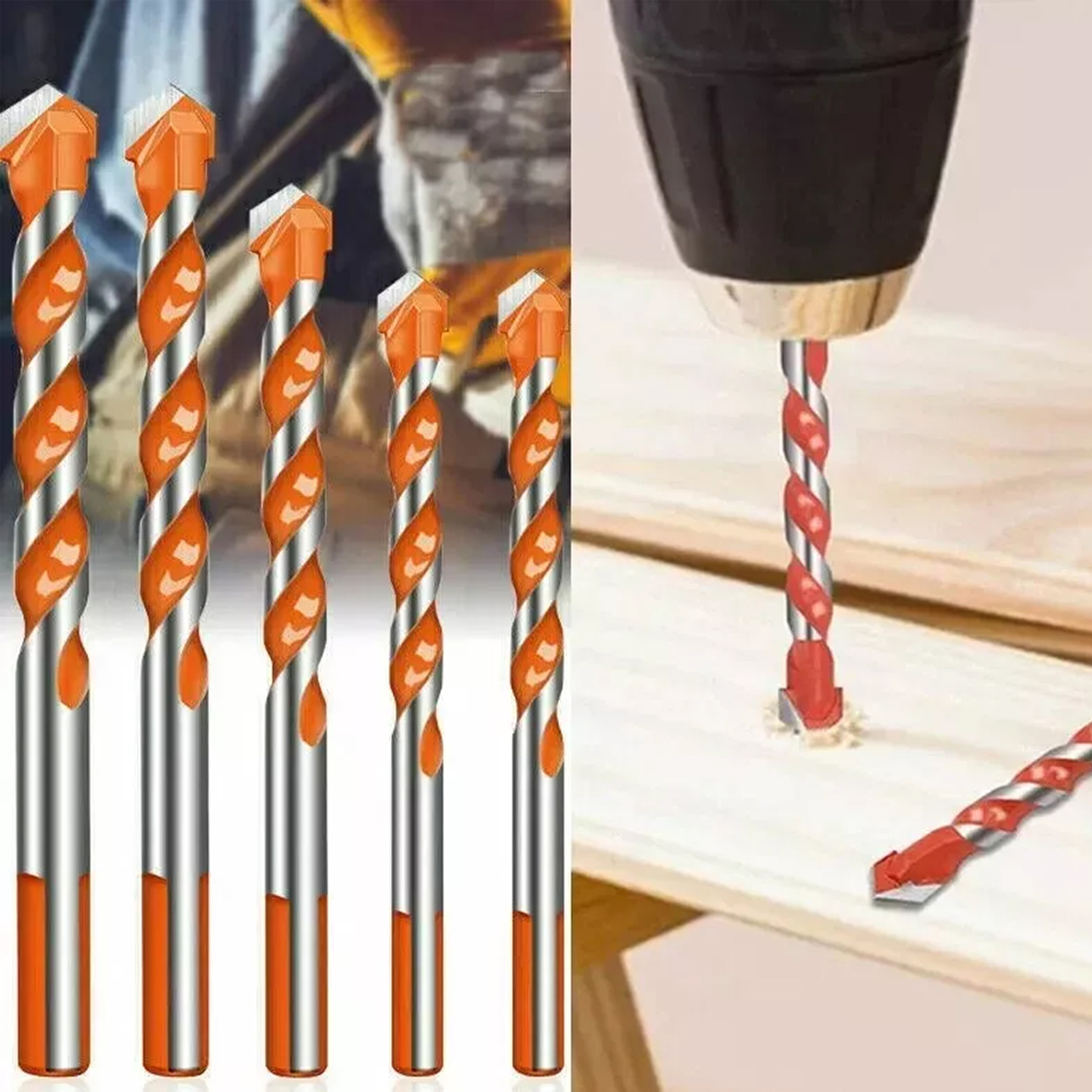 5PC Cut Multi-Material Tile Drill Bits Set for Ceramic Porcelain ...