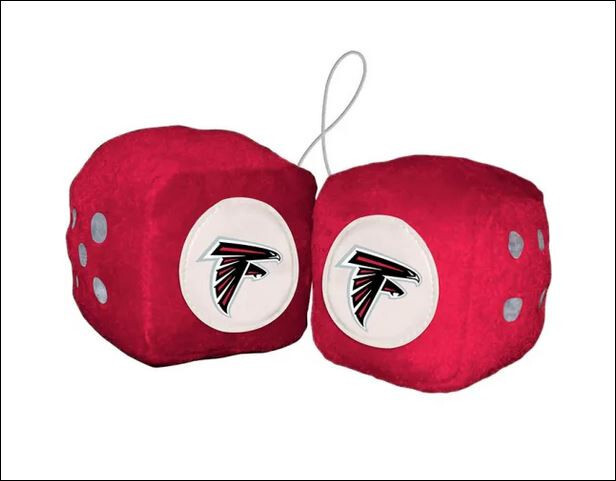 New NFL Atlanta Falcons Plush Fuzzy Dice Rear View Mirror Dangle ...