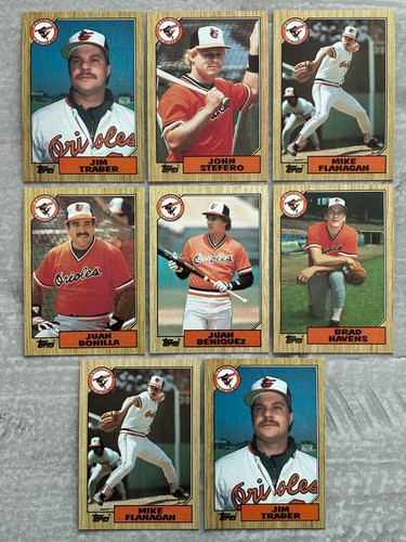 Lot of (8) 1987 Topps Baltimore Orioles "Wrong Back" Baseball Error ...