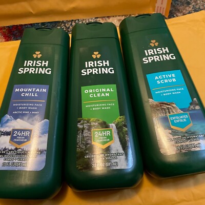 3 Assorted - Irish Spring Men’s Body Wash 20 oz Each, All Items As ...