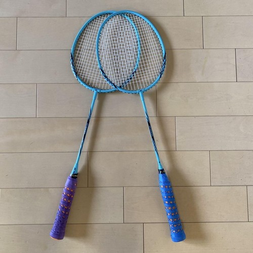 Blue Double Frame Badminton Racket Set Of 2 B4000 Yonex | eBay