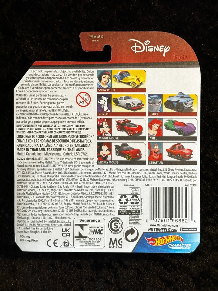 Hot Wheels Character Cars - The Little Mermaid - Ariel GYB16 | eBay