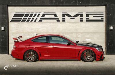 Cars mercedes benz c63 amg black series adv1 wheels Desk Mat Stitched ...