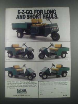 1985 Textron E-Z-Go Turf Vehicles Ad - GXT-300, XT-500 | eBay