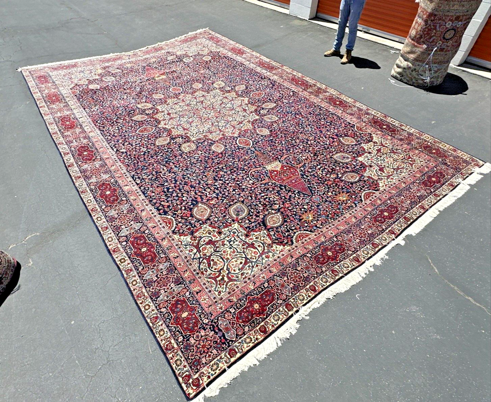 Auth: 1930's Antique Rug Tabreez V n A Museum Collectors Masterpiece ...