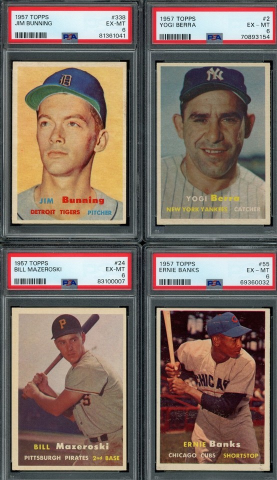 1957 Topps Complete Set EXMT (104 PSA GRADED - 80% FRESH SLABS - TOP ...