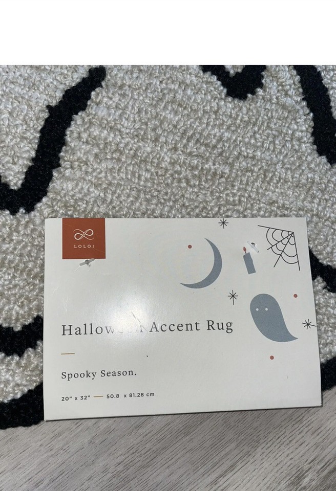 Tik Tok Loloi Halloween Ghost Accent Rug 20" x 32" Carpet | eBay