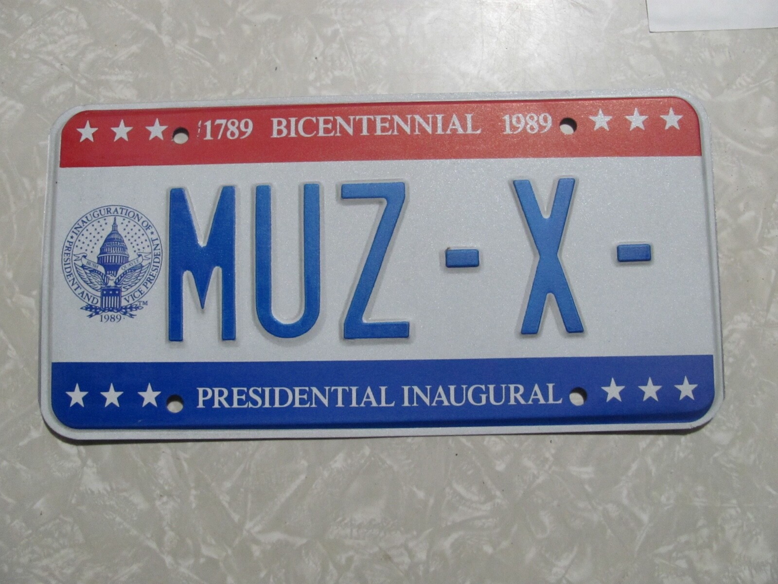 1989 WASHINGTON D.C. PRESIDENTIAL INAUGURAL LICENSE PLATE FREE SHIPPING ...