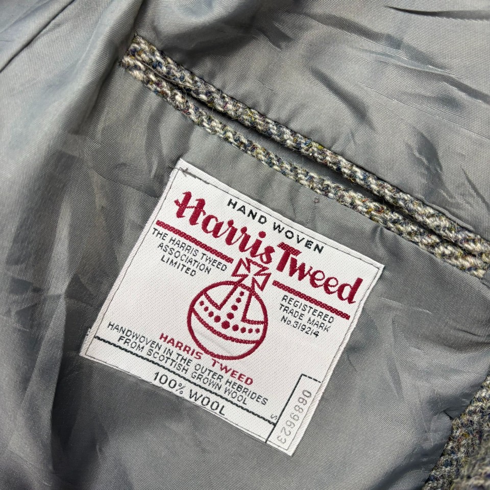 Harris Tweed Jacket Adult 46R Grey Country Hunting Outdoor Weave Blazer ...