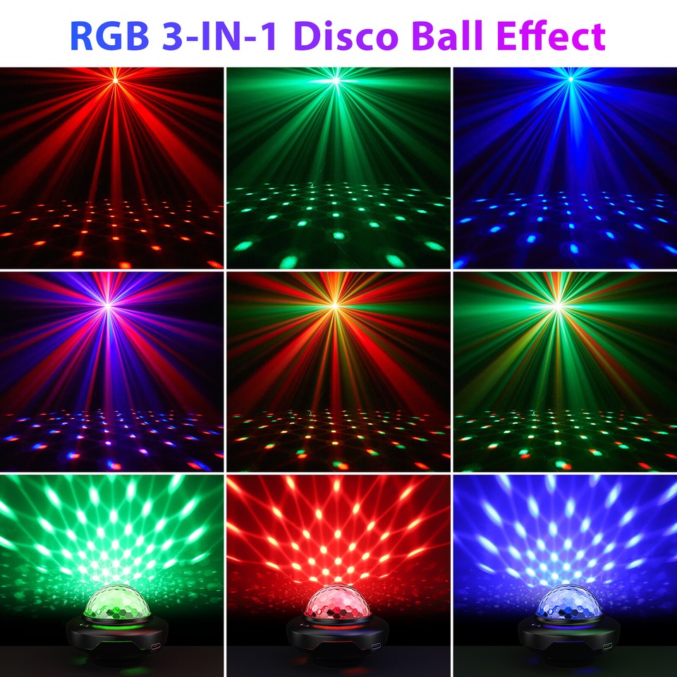 Magic Ball Light LED Party Disco RGB Rotating Club DJ Stage Lighting ...