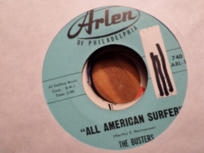 ARLEN 45 RECORD/ THE BUSTERS/ALL AMERICAN SURFER/PINE TREE HOP/EX+ SURF ...