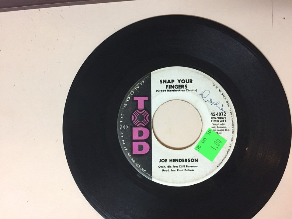 SOUL 45 RPM RECORD - JOE HENDERSON - TODD 1072 | eBay