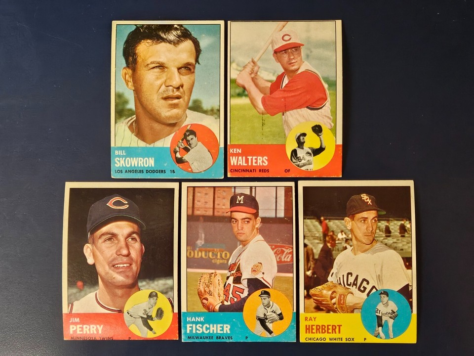 1963 Topps Baseball Cards Partial Complete Set Lot 89 Maris Ford Highs ...