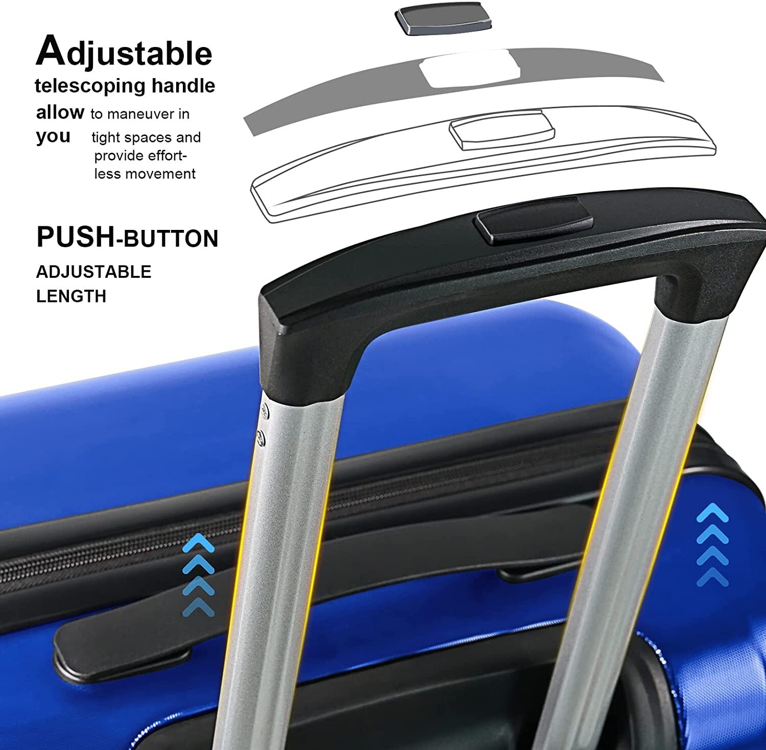 Feybaul Hardcase PC+ABS Large 80cm 8 Wheel Suitcase Lightweight TSA Sky Blue | eBay UK