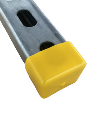 Pack of 100 Yellow End Strut Caps 1-5/8" Plastic Vinyl Uni-Strut Safety ...