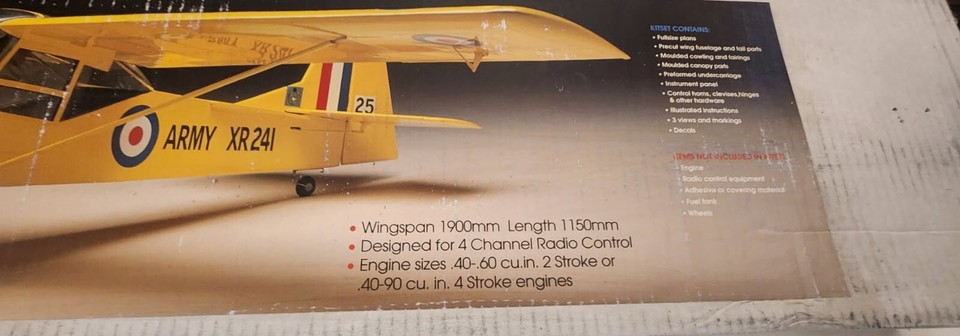 New Open Box Vintage Airsail Auster AOP9 75" W/S Balsa RC Model ...