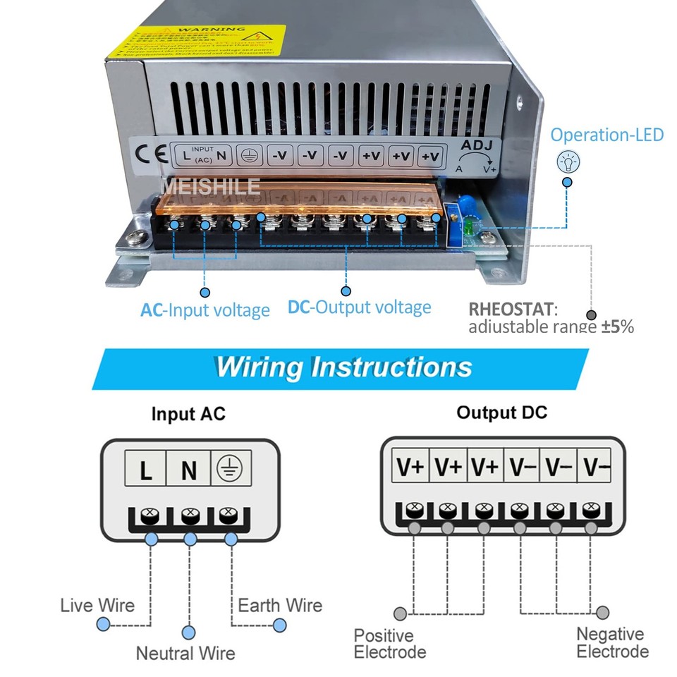 12V 100A 1200W DC Switching Power supply Adapter PSU AC-DC 12Volt ...