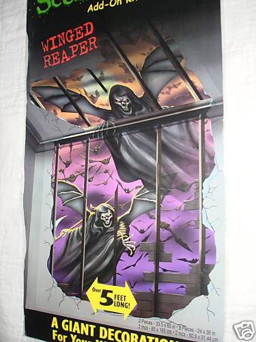 New Wall Ceiling Winged Reaper Haunted House Scene Setters Halloween ...
