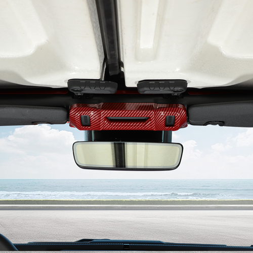 For Jeep Wrangler JL JT 2024 Red Carbon Headliner Overhead Overlay ...