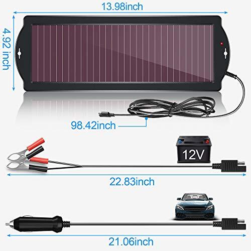 12 Volt Solar Battery Maintainer Waterproof Car RV Charger Tender ...