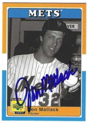 Autographed JON MATLACK 2001 Upper Deck Decades New York Mets Card #77 ...