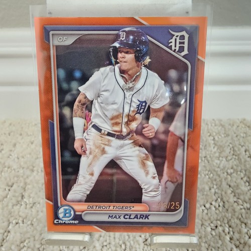 2024 Bowman Max Clark BCP-74 True Orange Chrome Refractor #08/25 ...