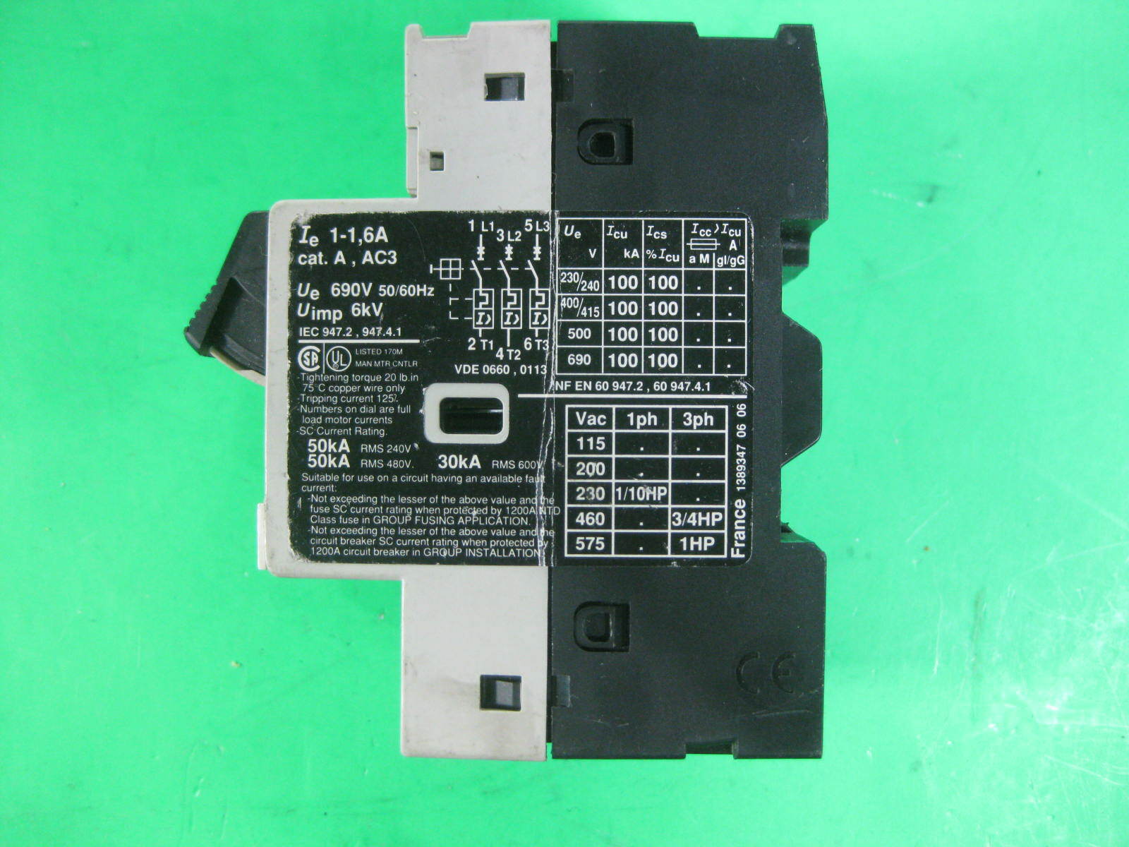 Telemecanique -- GV2-M06 + GV2-AN11 -- Used | eBay