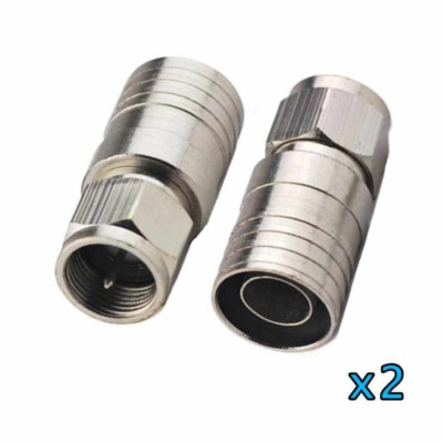 2Pc RG11 F-type Crimp Connector RG11 Plug INTEGRATED PIN Premium | eBay