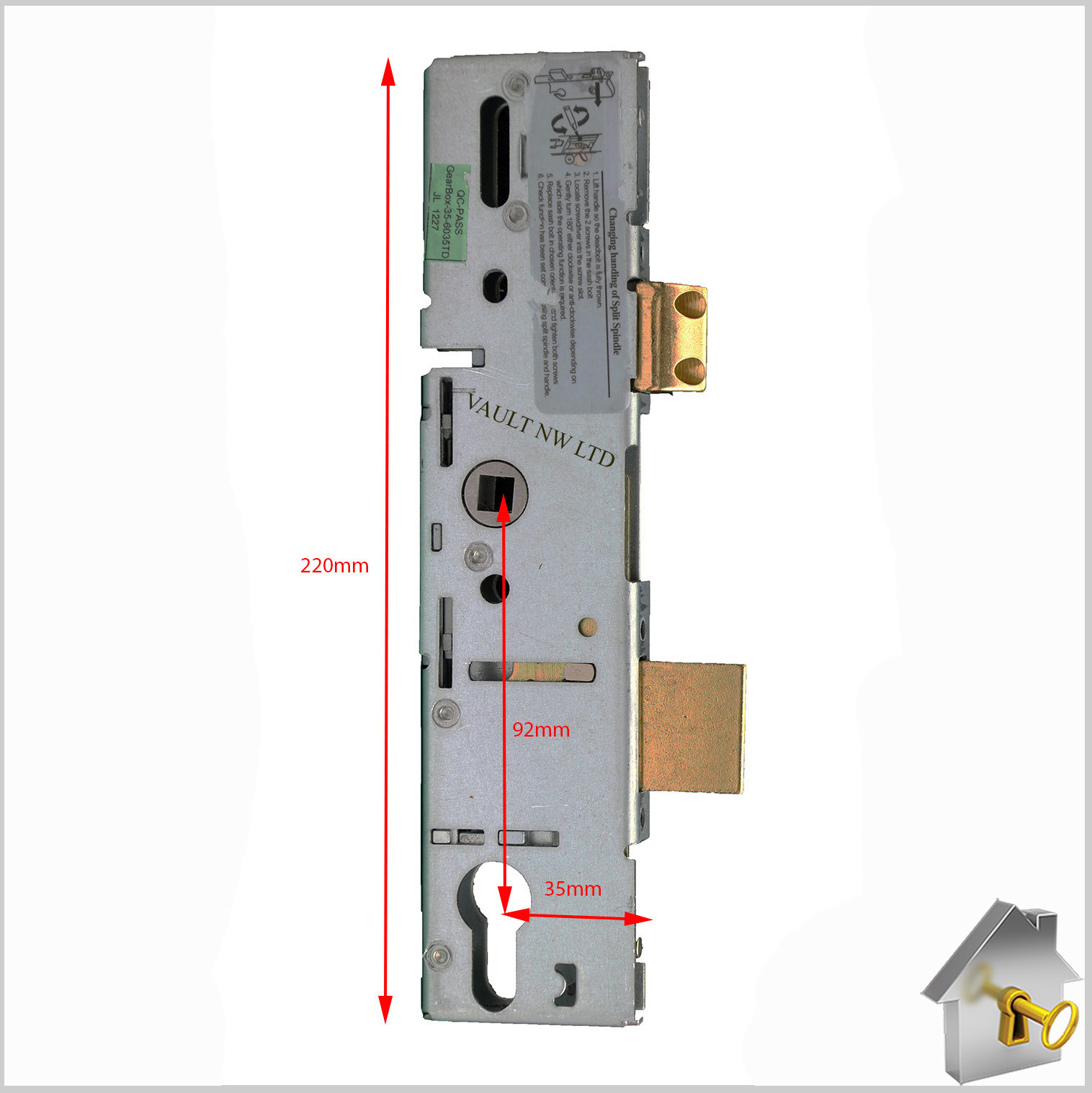 ERA SARACEN SURELOCK UPVC DOOR LOCK GEARBOX WITH THIN Dead bolt 35 ...