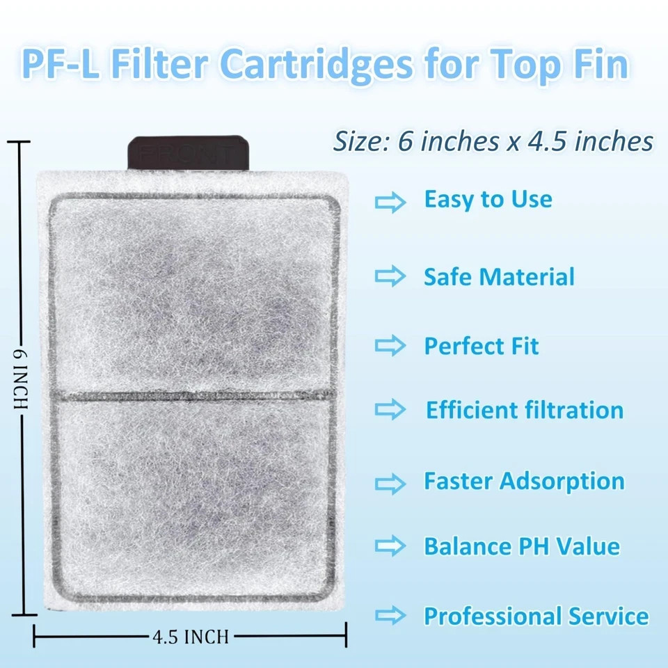 16 Pack PF-L Fish Tank Filter Cartridges Replacement for Top Fin PF20 ...