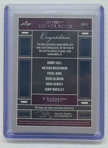 2023 Leaf In The Game Hull Bure Harvey Worsley Mackinnon Locker Room ...