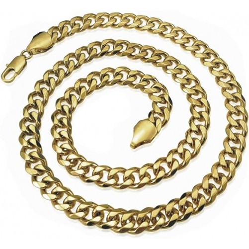 Mens Cuban Link Chain Gold Plated 10mm wide 26" long Gifts under $25 | eBay