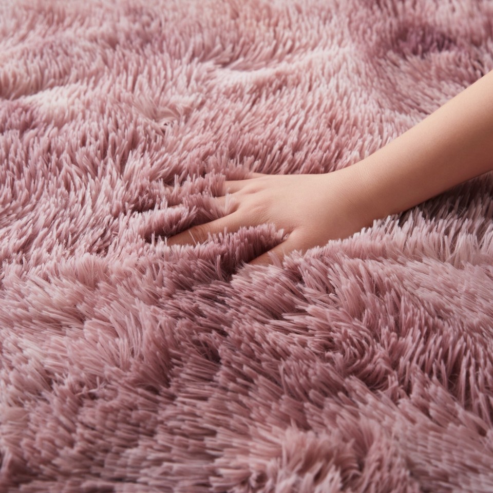 Fluffy Rugs Large Shaggy Rug Bedroom Living Room Anti Slip Soft Carpet ...