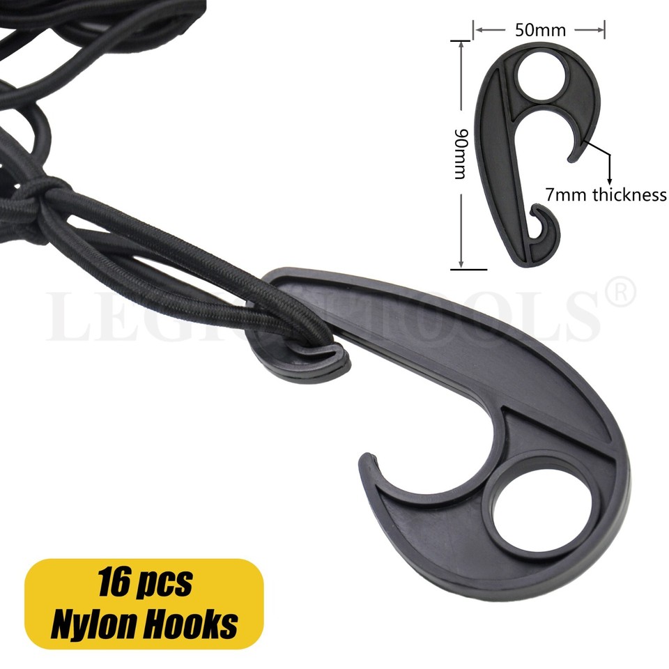 Cargo Net UTE Trailer Car Net 1.8Mx1.5M Mesh Bungee Cord 16Pcs Hook | eBay