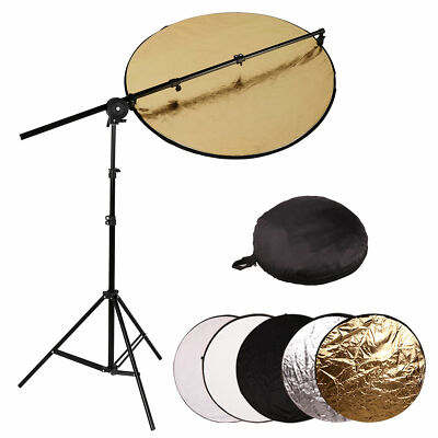 Light Stand Collapsible Reflector Holder Arm Boom 80cm 5-in-1 Studio ...
