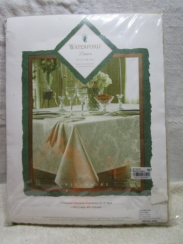 Waterford Fine Table Linens Wiltshire Pearl Oblong 70"x 84" Tablecloth ...