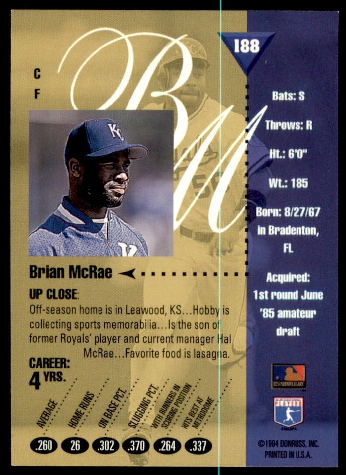 1994 Studio #188 Brian McRae | eBay
