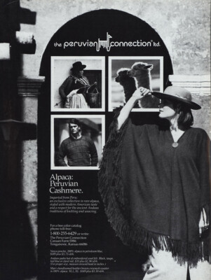 1986 Peruvian Connection: Alpaca Peruvian Cashmere Vintage Print Ad | eBay