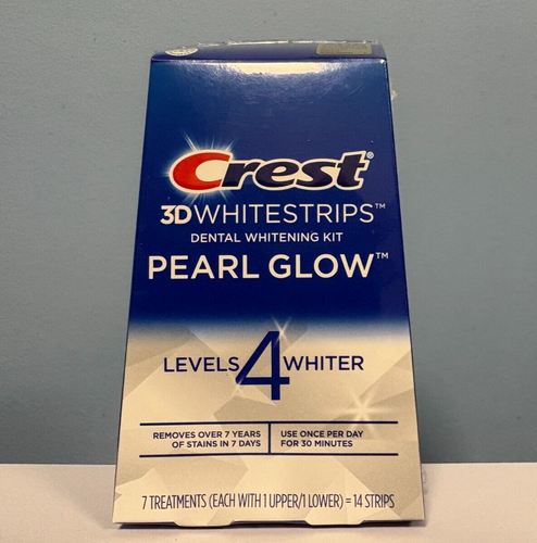Crest 3D Whitestrips Dental Whitening Kit Pearl Glow 4 Levels Whiter ...