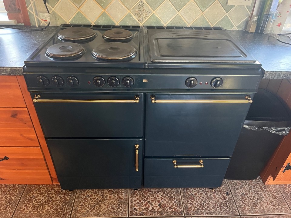 Newhome Used Navy Blue Electric Range cooker with warming plate & grill ...