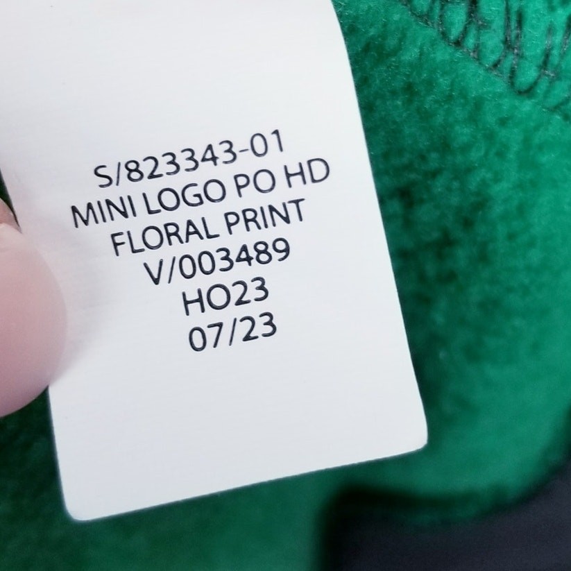 GAP Vintage Soft Mini Arch Logo Hoodie Floral Print Black Emerald ...