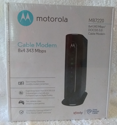 NEW SEALED Motorola MB7220 DOCSIS 3.0 8x4 343Mbps Cable Modem ...